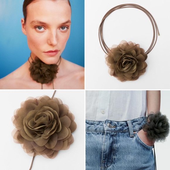Zara | Accessories | Zara Corded Flower Toffee | Poshmark